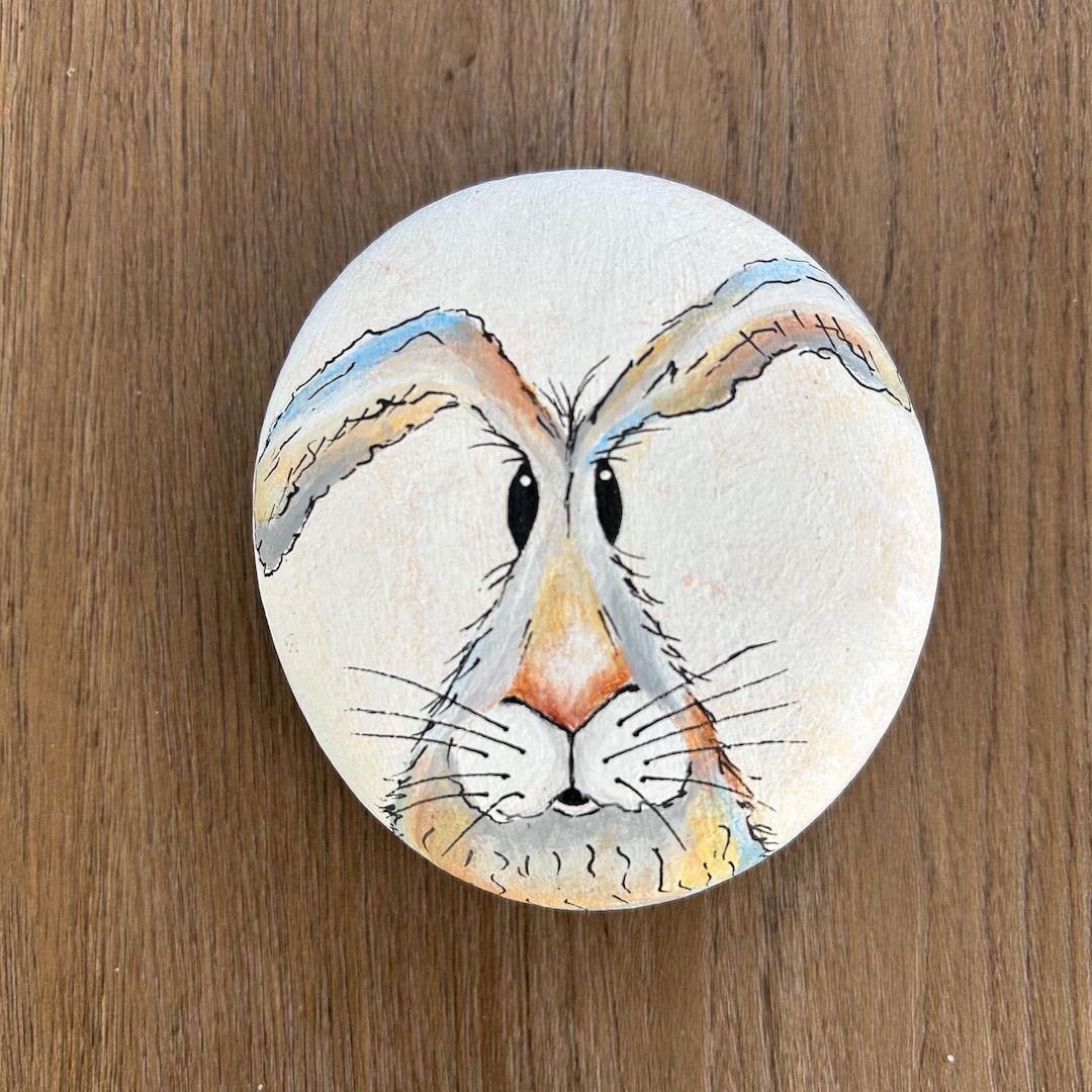 Silly Bunny Painted Rock, Funny Easter Painting, Rock Art, Painted ...