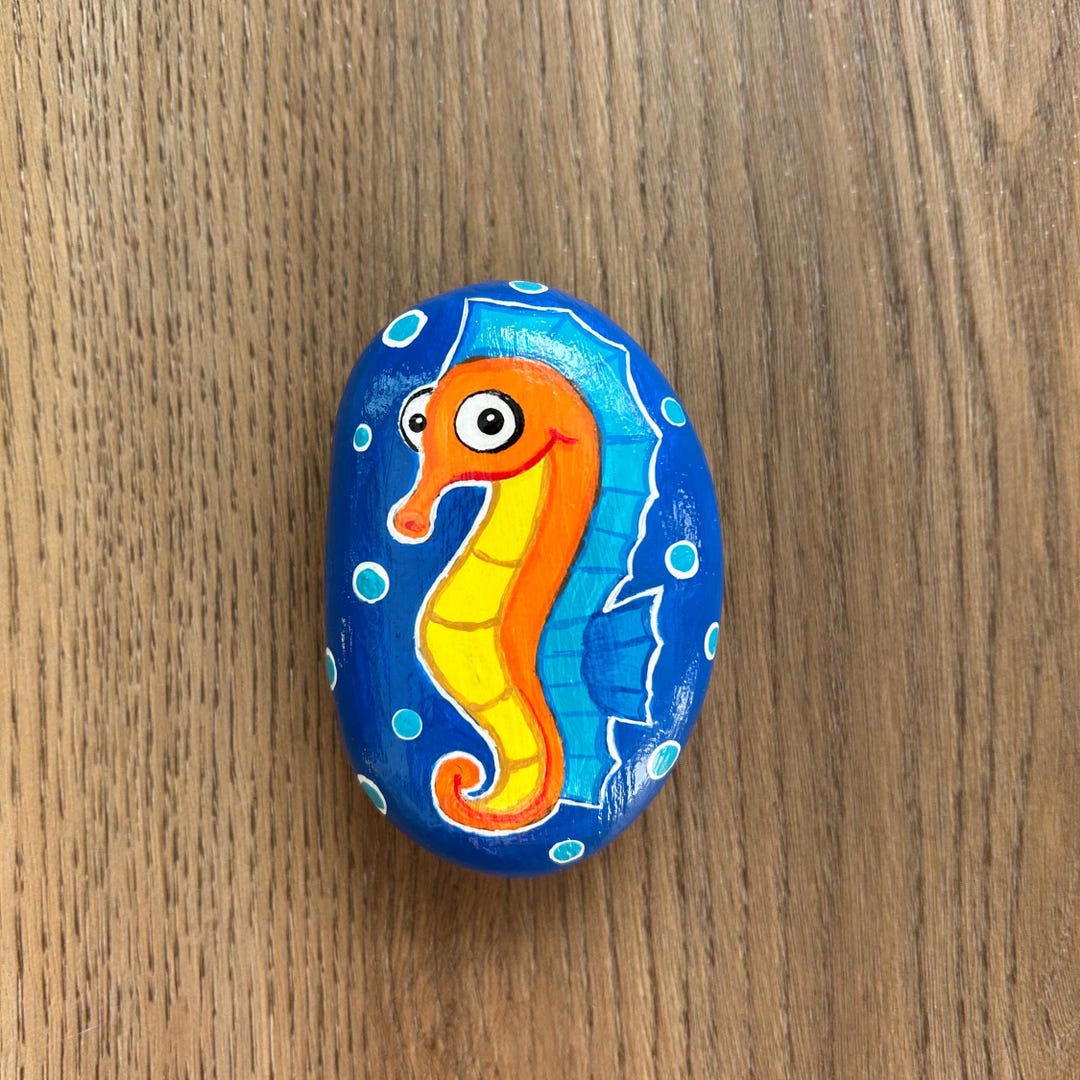 Seahorse Painted Rock, Colorful Seahorse, Seahorse Art, Rock Art ...