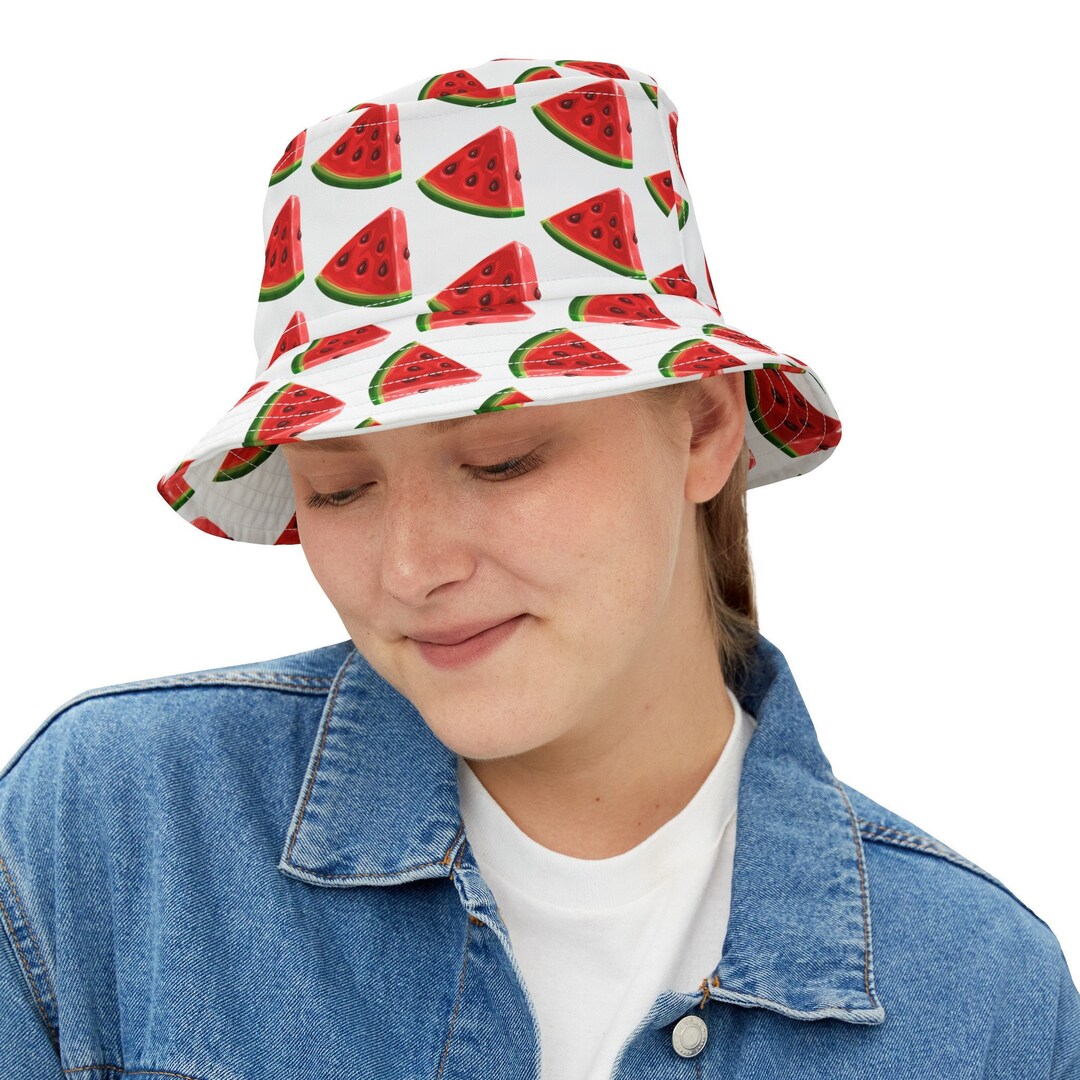 Watermelon Bucket Hat, Summer Sun Hat, Watermelon Farmer, Loves ...
