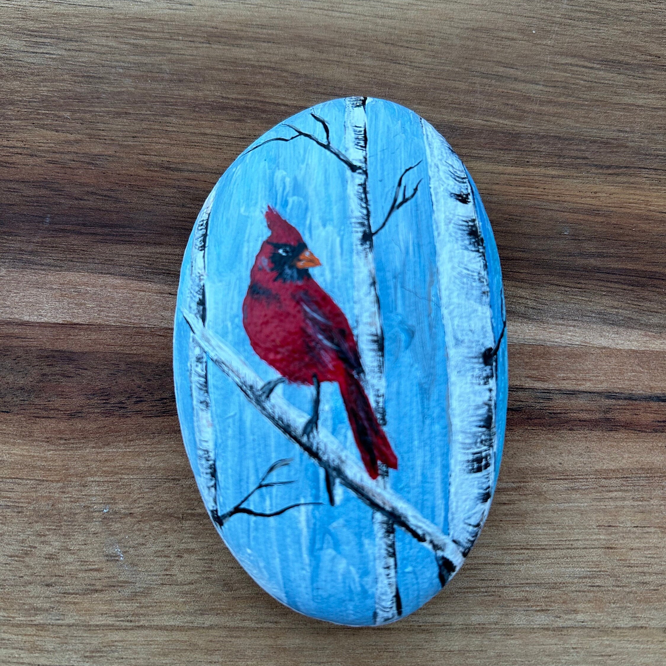 Hand Painted Cardinal Cardinal on a Branch Loves Cardinals - Etsy
