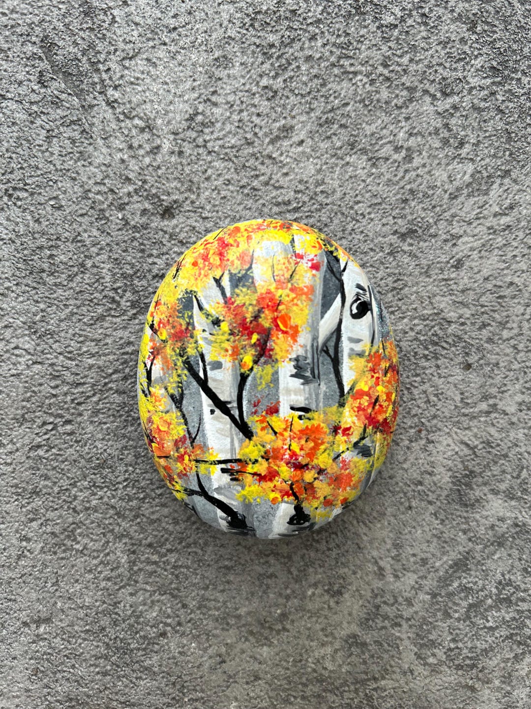 Fall Painted Rock, Hand Painted Rock, Fall Decor, Rock Garden, Fall ...