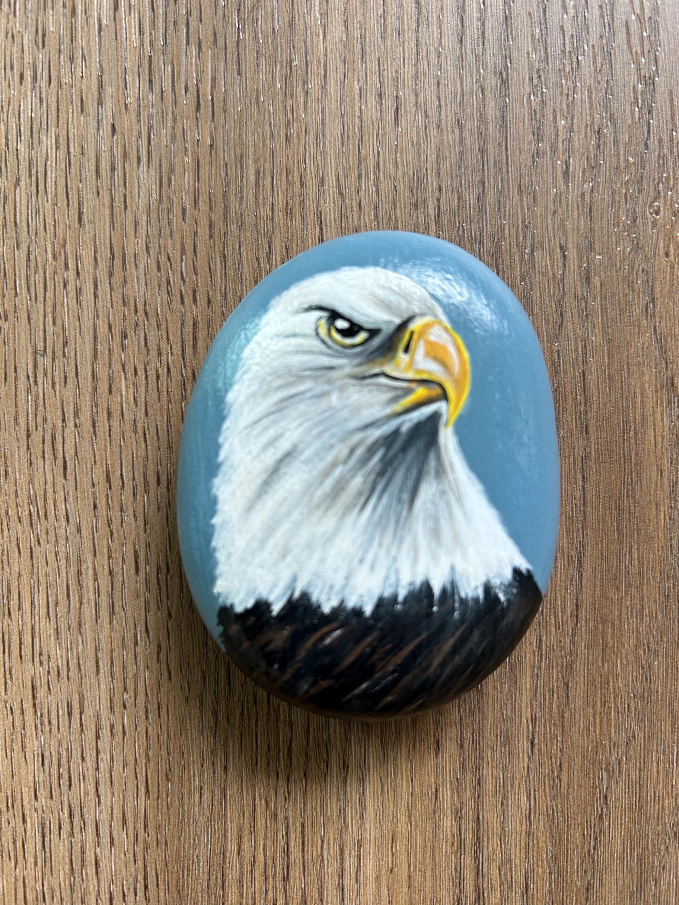 Eagle Rock, Hand Painted Rock, Rock Art, Eagle Decor, Painted Eagle ...