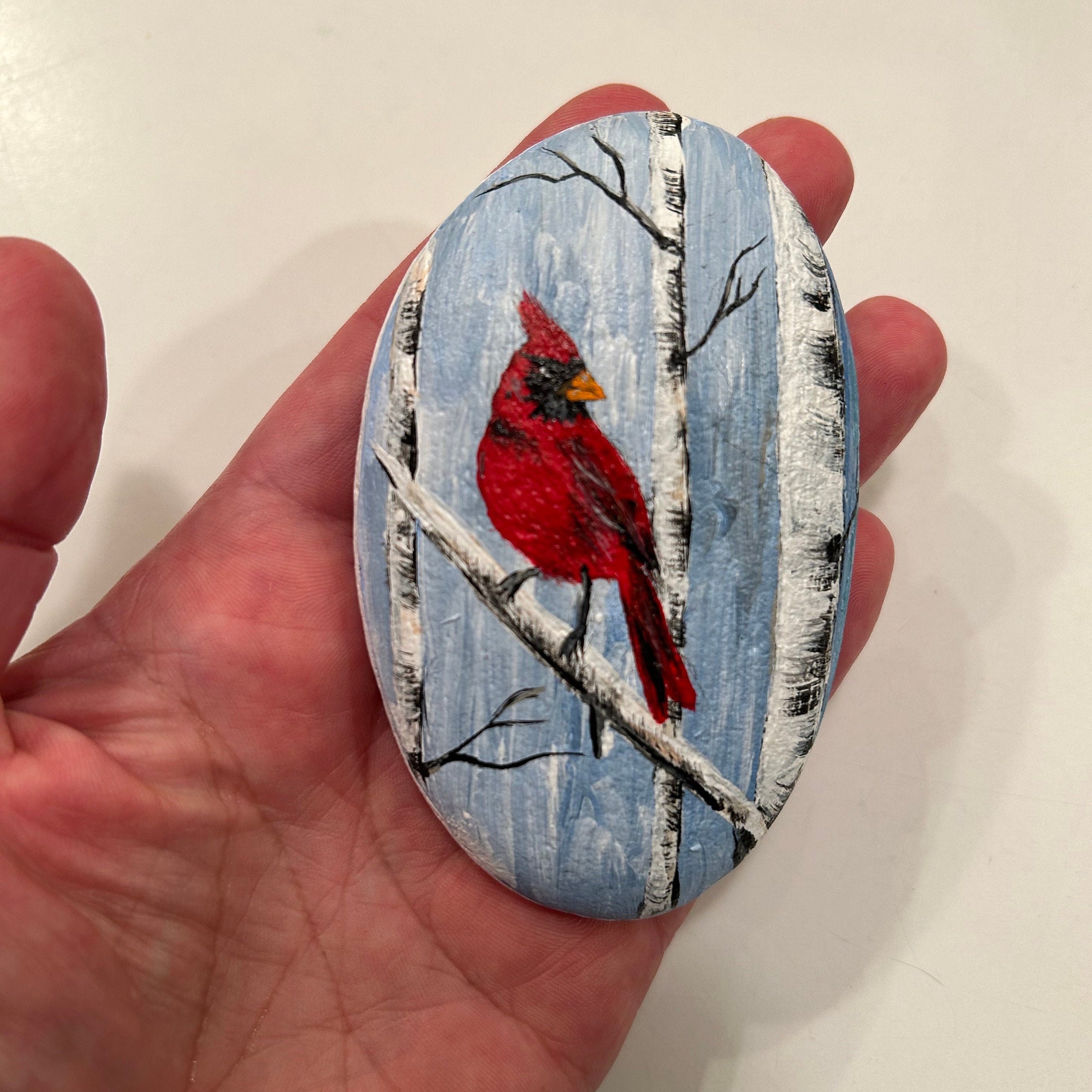 Hand Painted Cardinal Cardinal on a Branch Loves Cardinals - Etsy