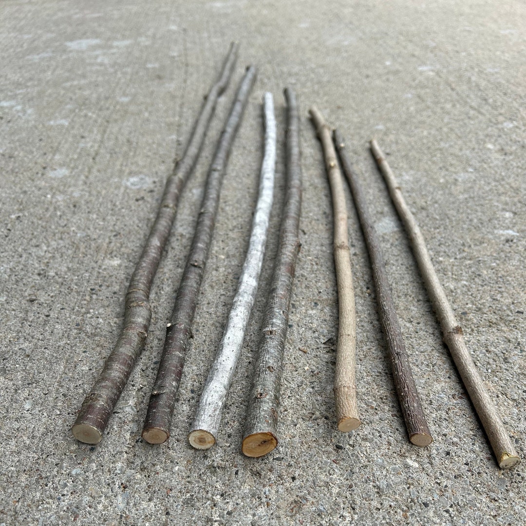 7 Craft Sticks, 18"-35" Wood Sticks, Wood Decor, Stick Dowels, DIY ...