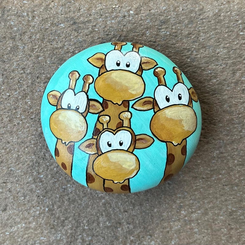Painted Rock Giraffe - Etsy