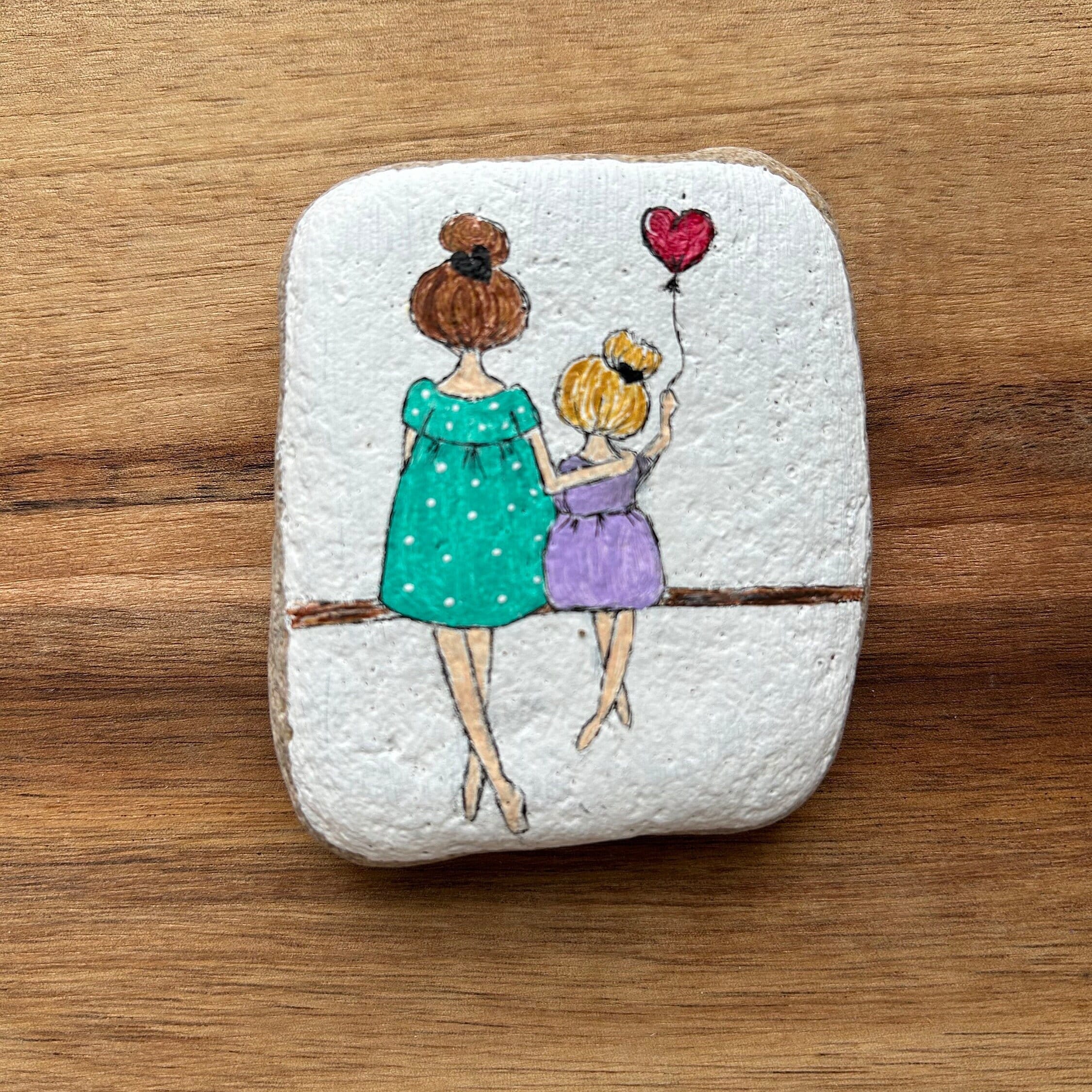Mother Daughter Rock, Hand Painted Mother's Day Rock, Rock Art, Gift ...