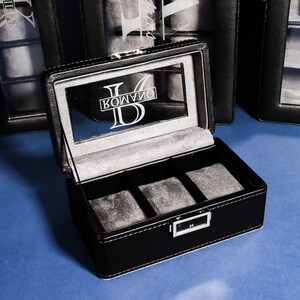 Personalized Black Watch Box - Multifunctional Watch Box, Men's Gift ...