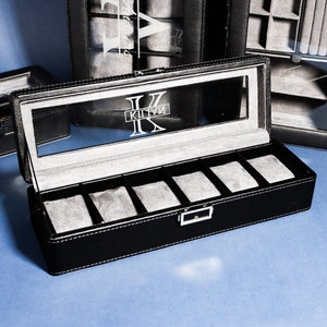 Personalized Black Watch Box - Multifunctional Watch Box, Men's Gift ...