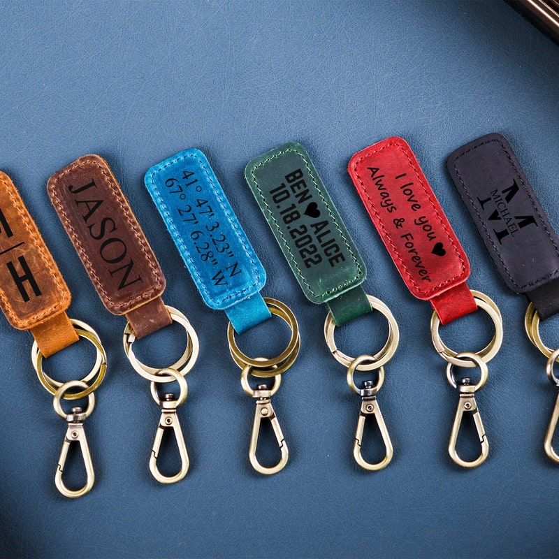 Leather Key Chain - Etsy
