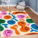 Trendy Smiley Face Rug, Groovy Decor, Trippy Smiley Rug, Y2k Room Decor ...