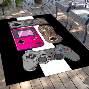 Gaming Console, Gaming Rug, Game Rug, Nintendo Gamer Rugs, Gift for Him ...