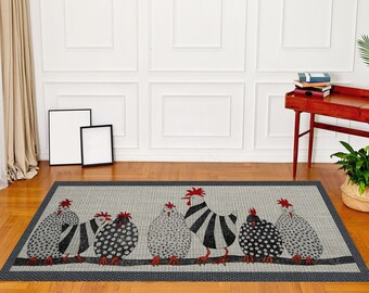 Chicken Kitchen Rug - Etsy