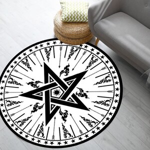 Pentagram Rug, Supernatural Devil's Trap Rug, Wiccan Symbol of ...