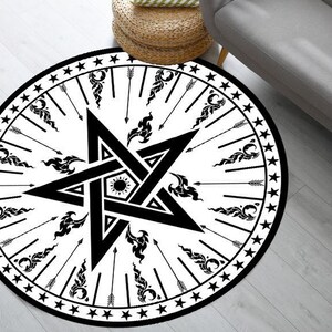 Compass Rose Rug, Compass Medallion Decor, Home Decor, 3D Compass Rug ...