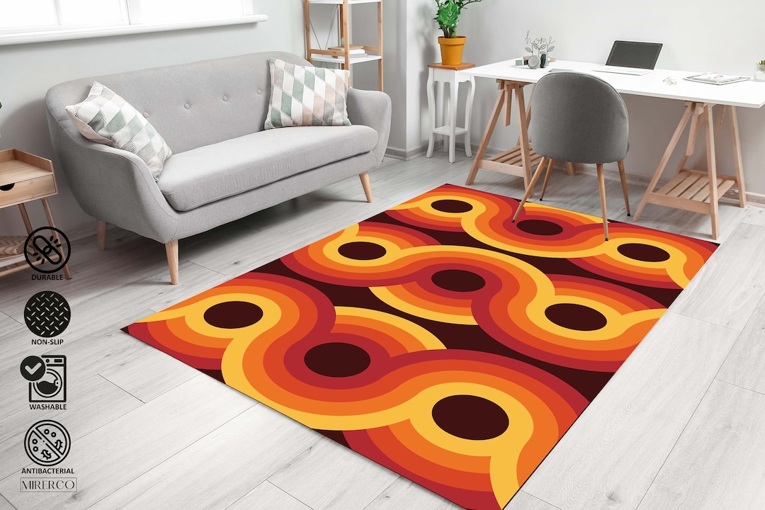 70's Area Rug, Cool Groovy Retro 70's Decor Rug, Retro Art Print Carpet ...