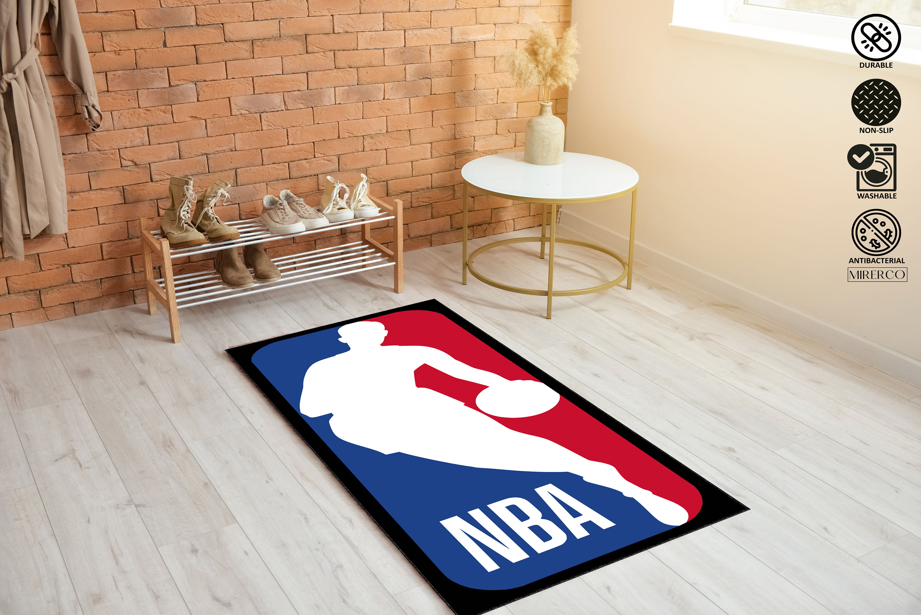 NBA Rug for Fan, Modern Rug, Basketball Rug Carpet, Kids Room Rug ...