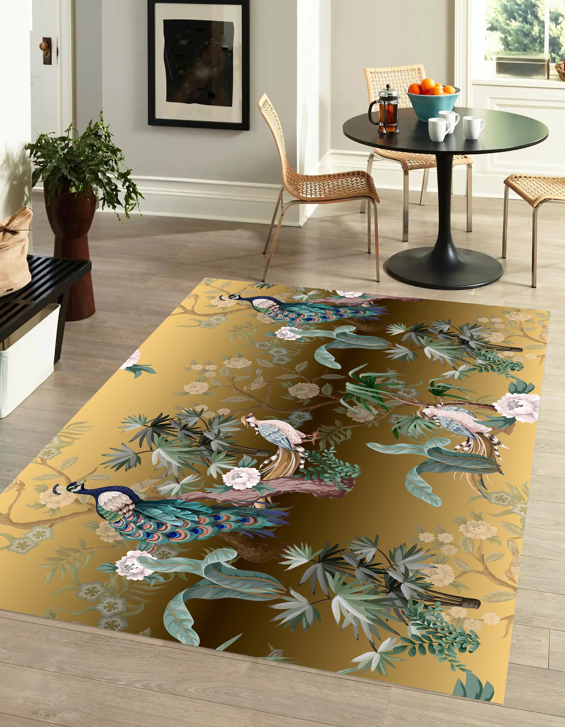 Asian Large Rugs, Chinoiserie Flowers Area Rugs, Oriental Rug, Antique ...