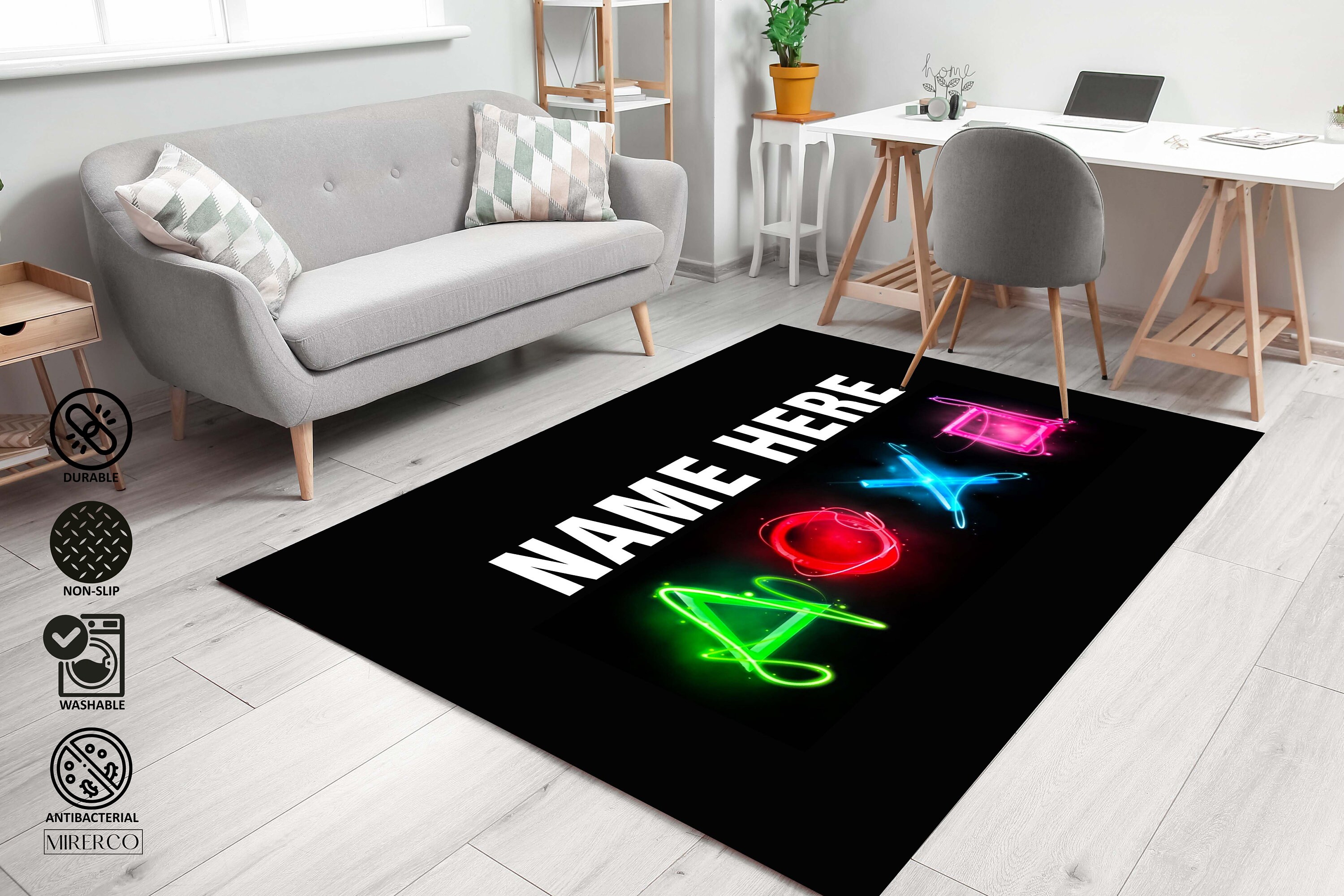 Personalized Custom Name Gamer Carpet, Custom Gamer Gift Rug,game ...
