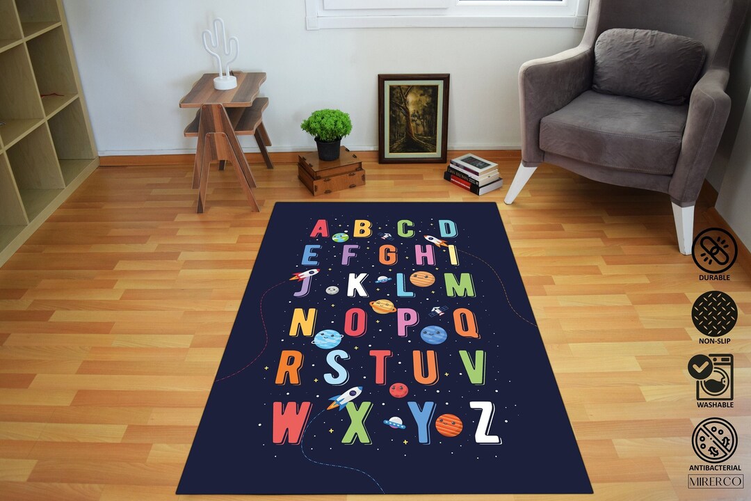 Alphabet Rug, Kids Room Rug, Nursery Rug, Alphabet Learning Rug ...