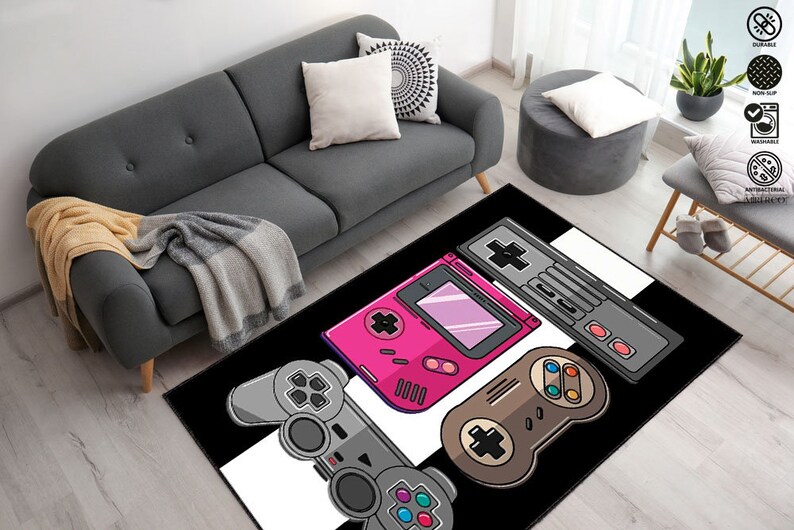 Gaming Console, Gaming Rug, Game Rug, Nintendo Gamer Rugs, Gift for Him ...