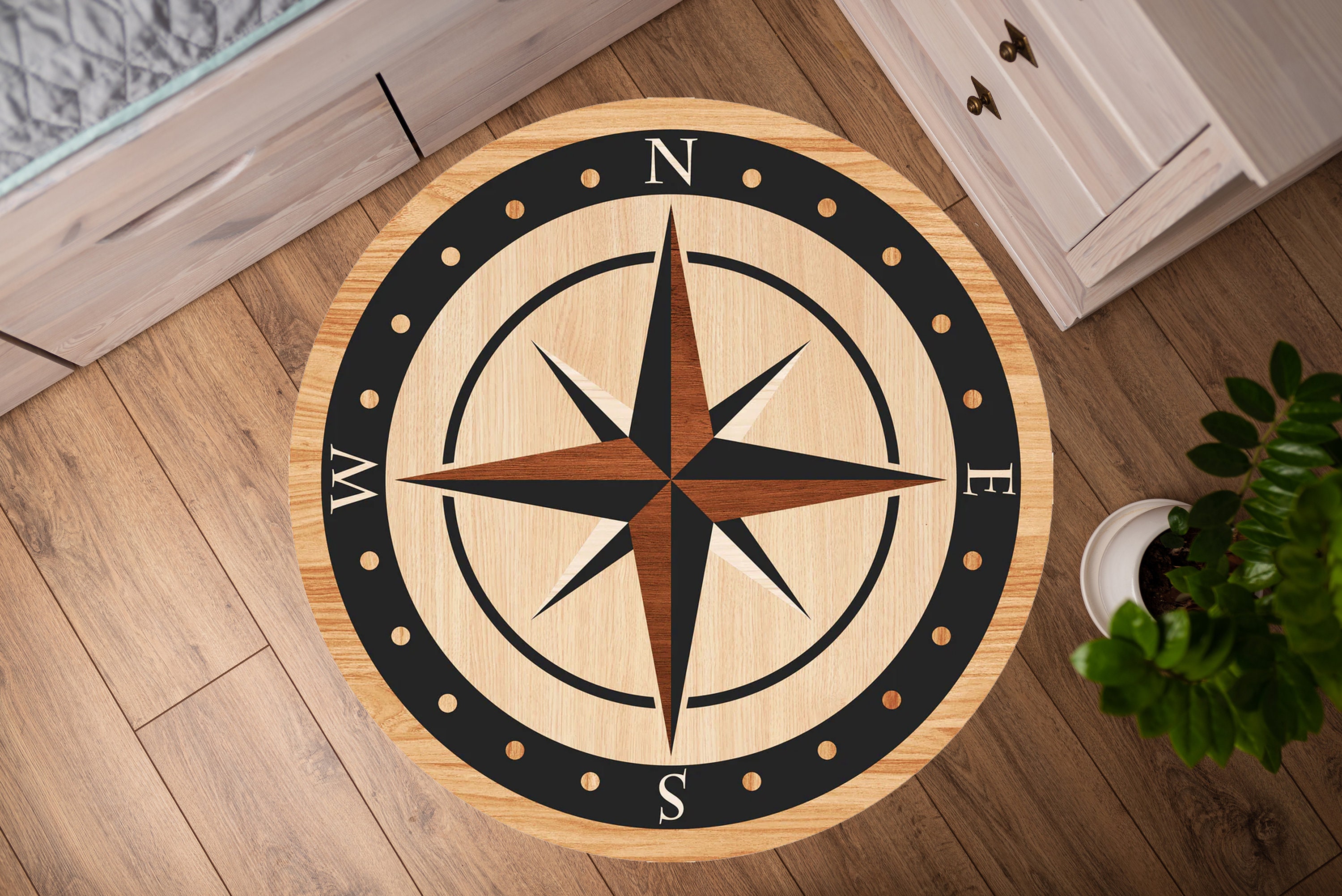 3D Compass Rug, Compass Rose Rug, Compass Medallion Decor, Yacht Rug ...