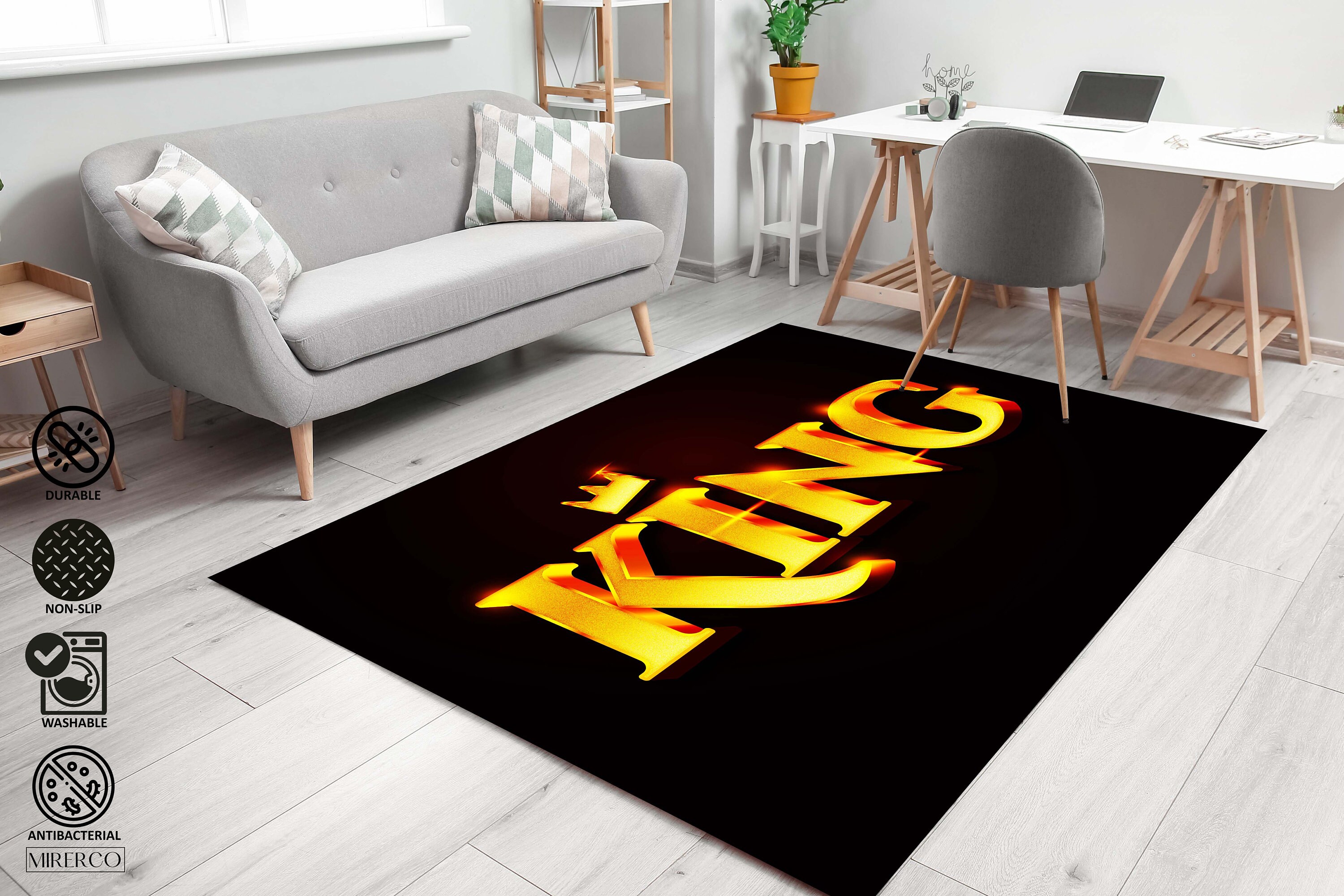 King Rug King Gold Print Rug Home Living Room Rug Hypebeast - Etsy