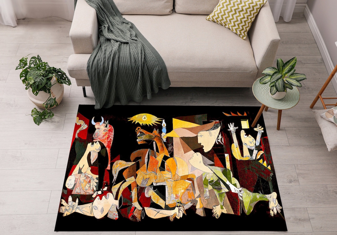 Picasso Guernica Canvas Rug, Picasso Decorative Wall Rug, Print Color ...