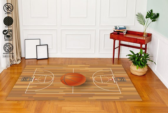 Basketball Rug Basketball Court Rug Boys Room Rug Home - Etsy