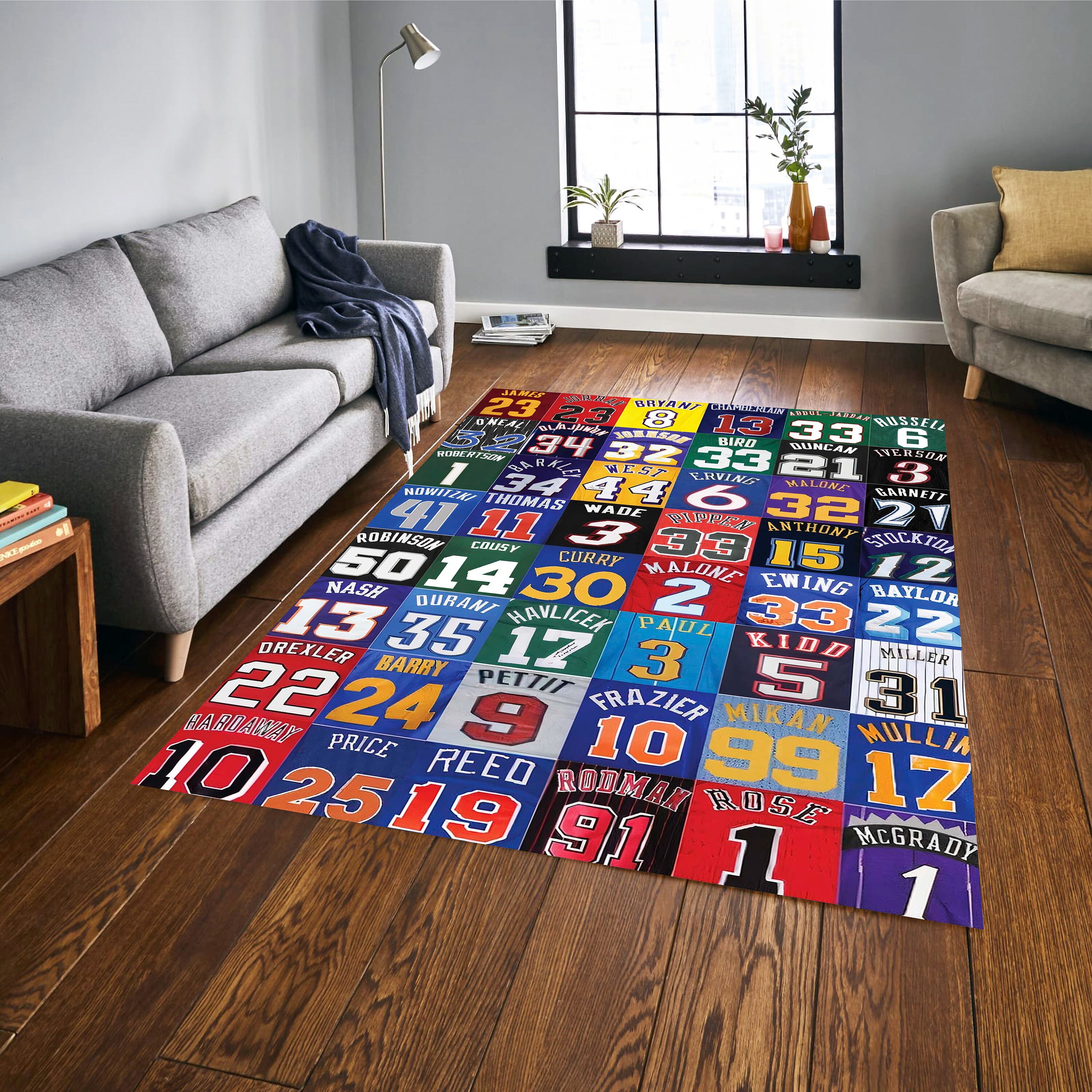 NBA Rug, NBA Basketball Rug, Modern Rug, Custom Rug, Basketball Rug ...
