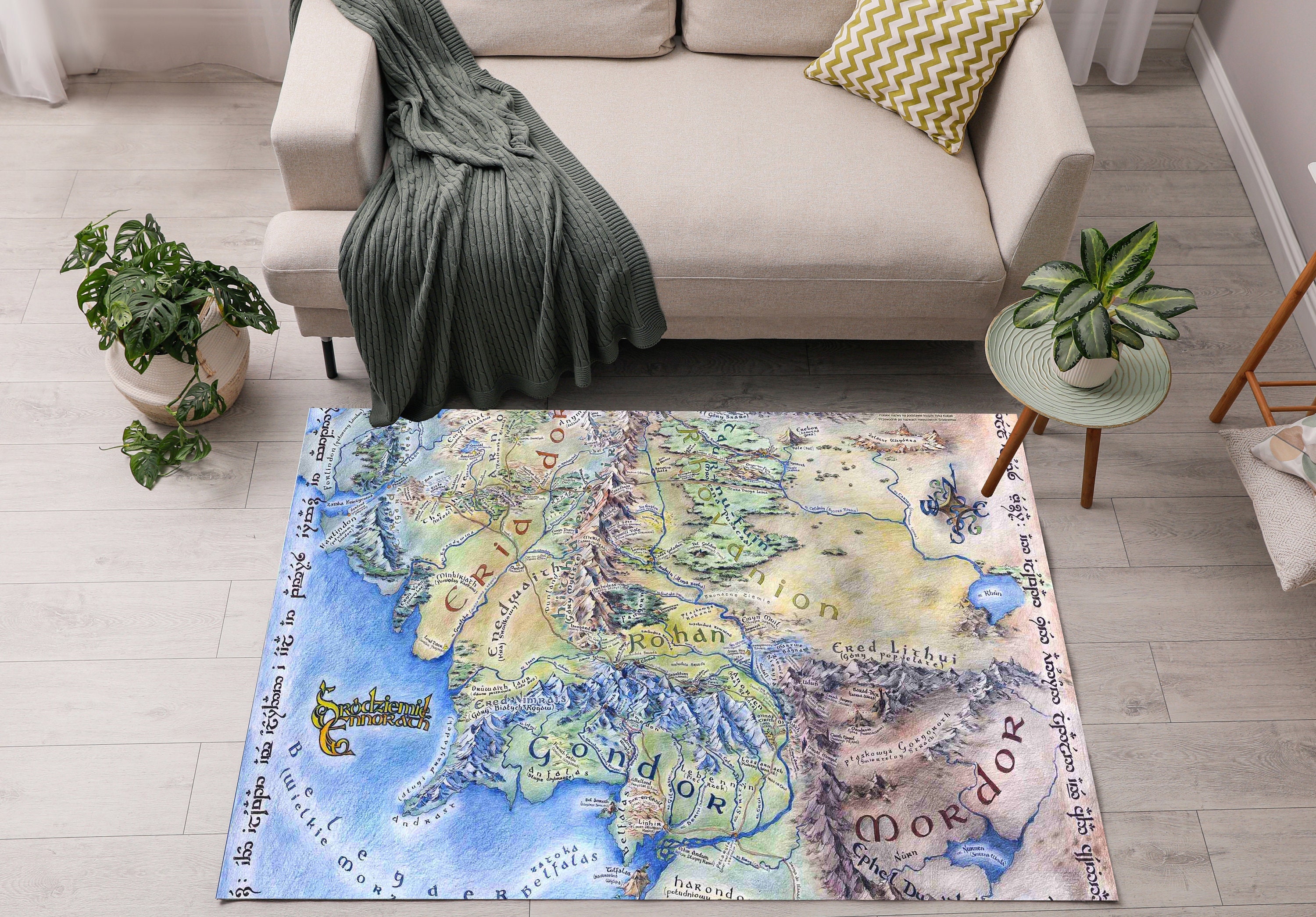 Lord of the Rings Rug, Lord of the Rings Carpet, Middle Earth Map Rug ...