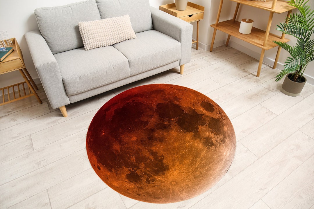 3D Blood Moon Rug, Full Blood Moon Carpet, Round Full Blood Moon Rug ...