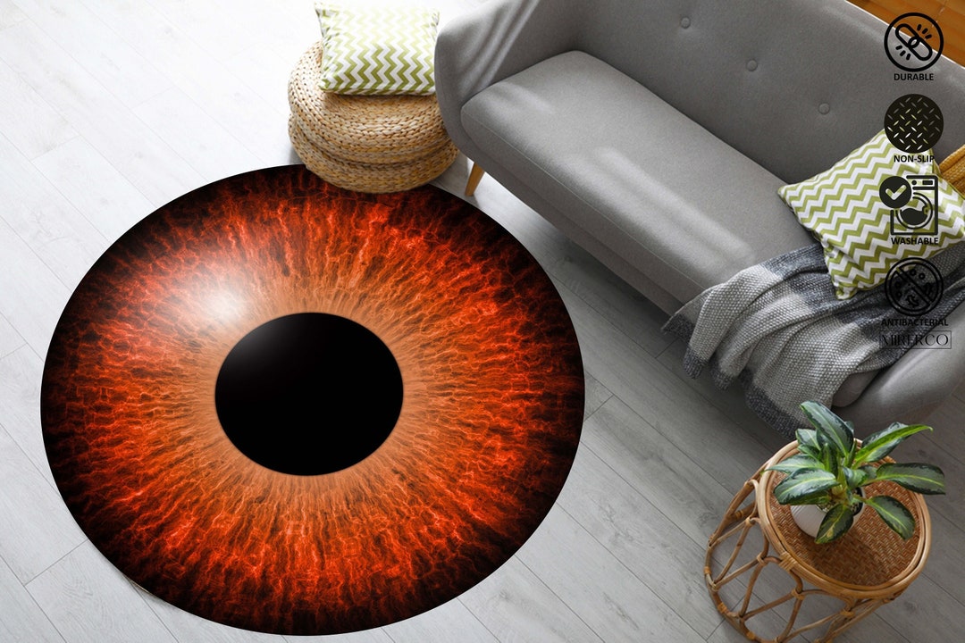 Red Eyes Rug, Eye Rug, Red Eye Round Rug, Non-slip Rug, Floor Area Rug ...