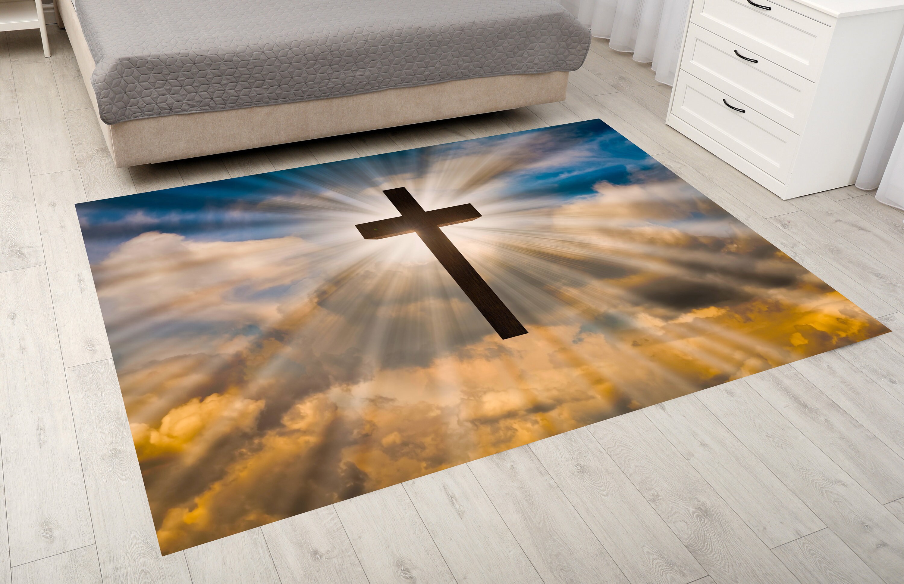 Christian Cross Design Rug Sign of the Cross Christian - Etsy