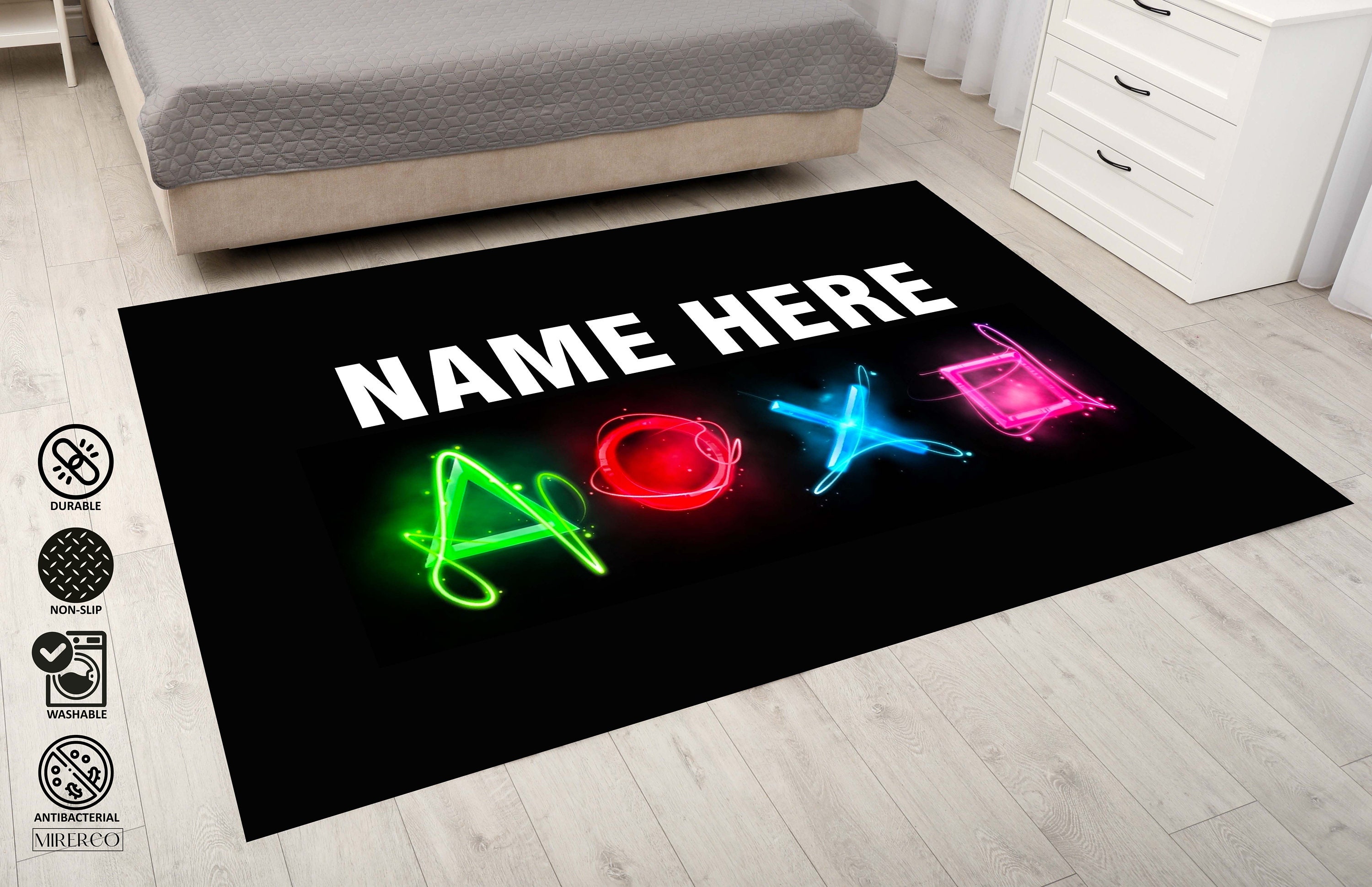 Personalized Custom Name Gamer Carpet, Custom Gamer Gift Rug,game ...