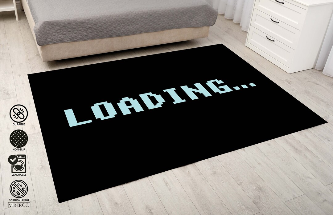 Loading Rug, Retro Video Game Rug, LOADING Text Game Room Carpet ...