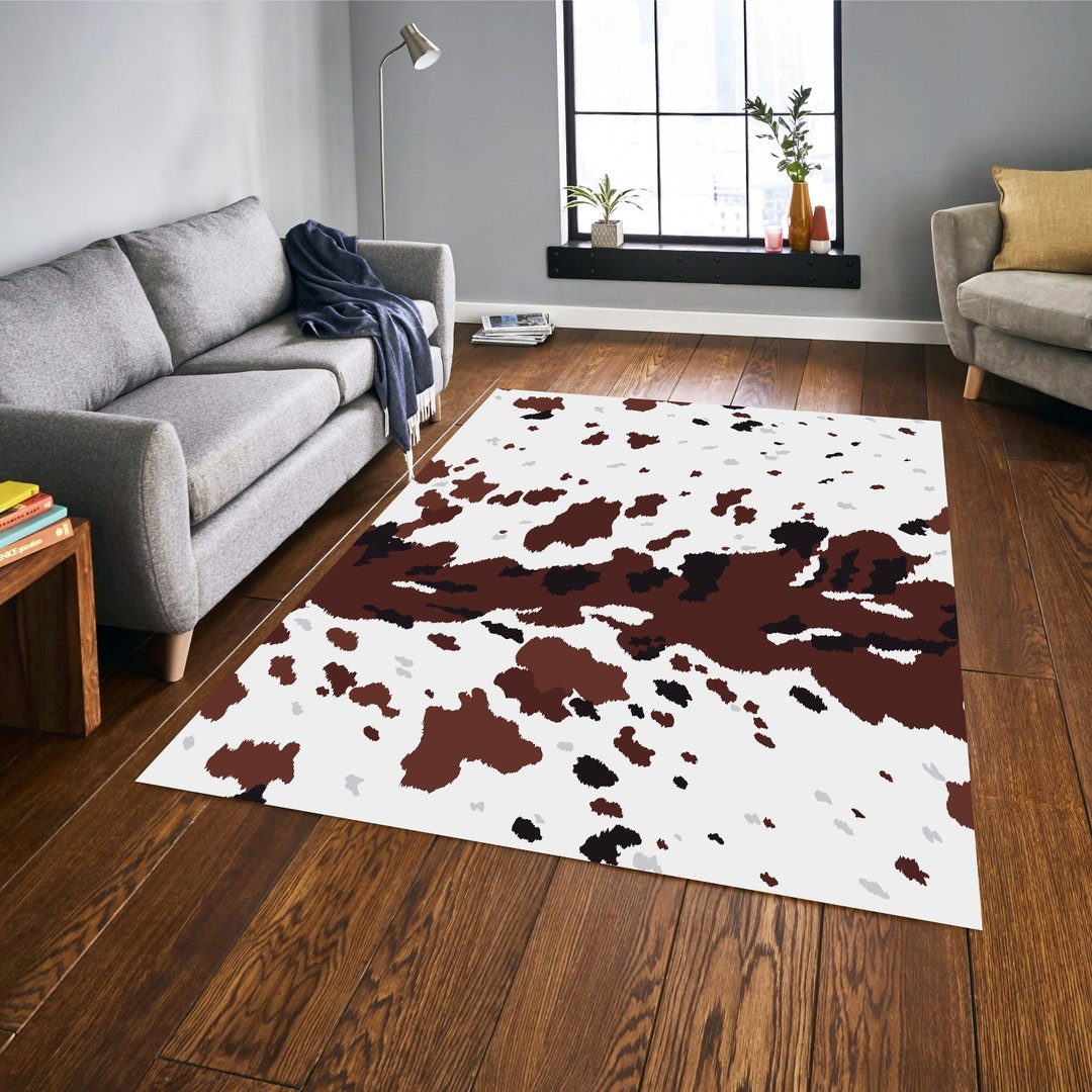 Cow Print Rugs, Animal Print Rug, Spotted Cow Skin Pattern Area Rug ...
