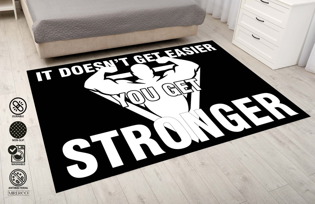 GYM Saloon Rug, Workout Gifts, Fitness Decor, Fitness Rug, Workout Rug ...