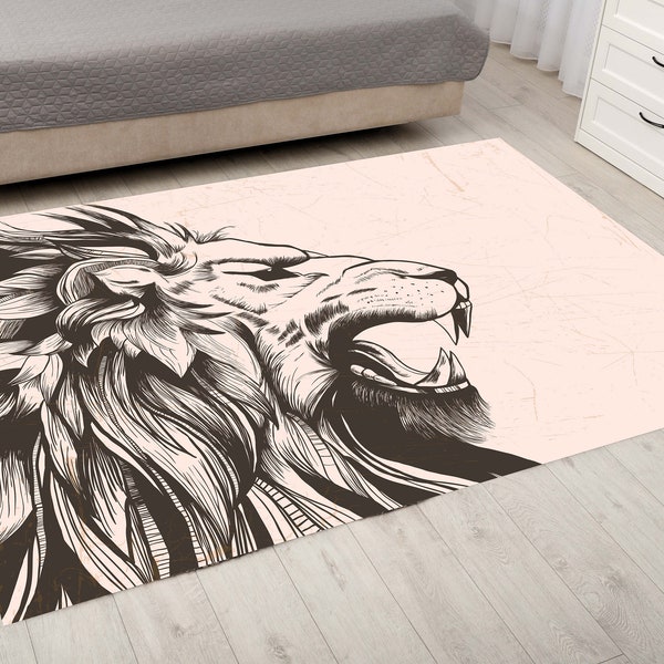 Lion Print Rug - Etsy