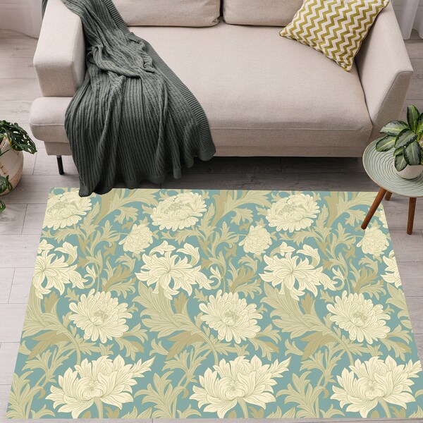 Green Background Rug - Etsy