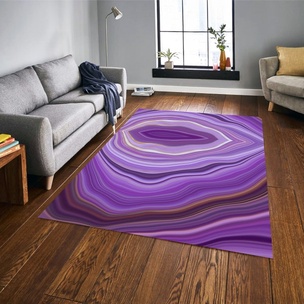 Purple and Gold Rug - Etsy