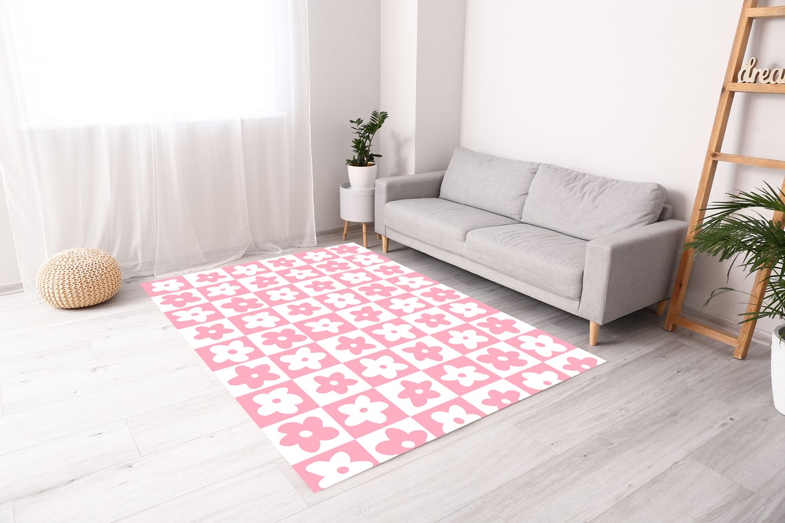 Y2k Danish Pastel Pink College Dorm Decor Area Rug Pink - Etsy