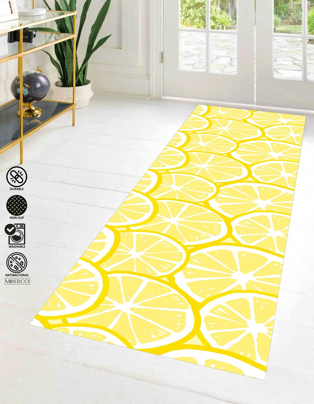 Lemon Rug, Lemon Runner Rug, Kitchen Rug, Kitchen Runner, Custom Runner ...