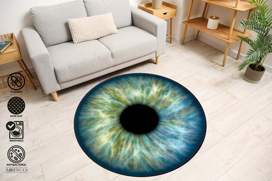 Hazel Eyes Rug, Eye Rug, Hazel Eye Round Rug, Non-slip Rug, Floor Area ...