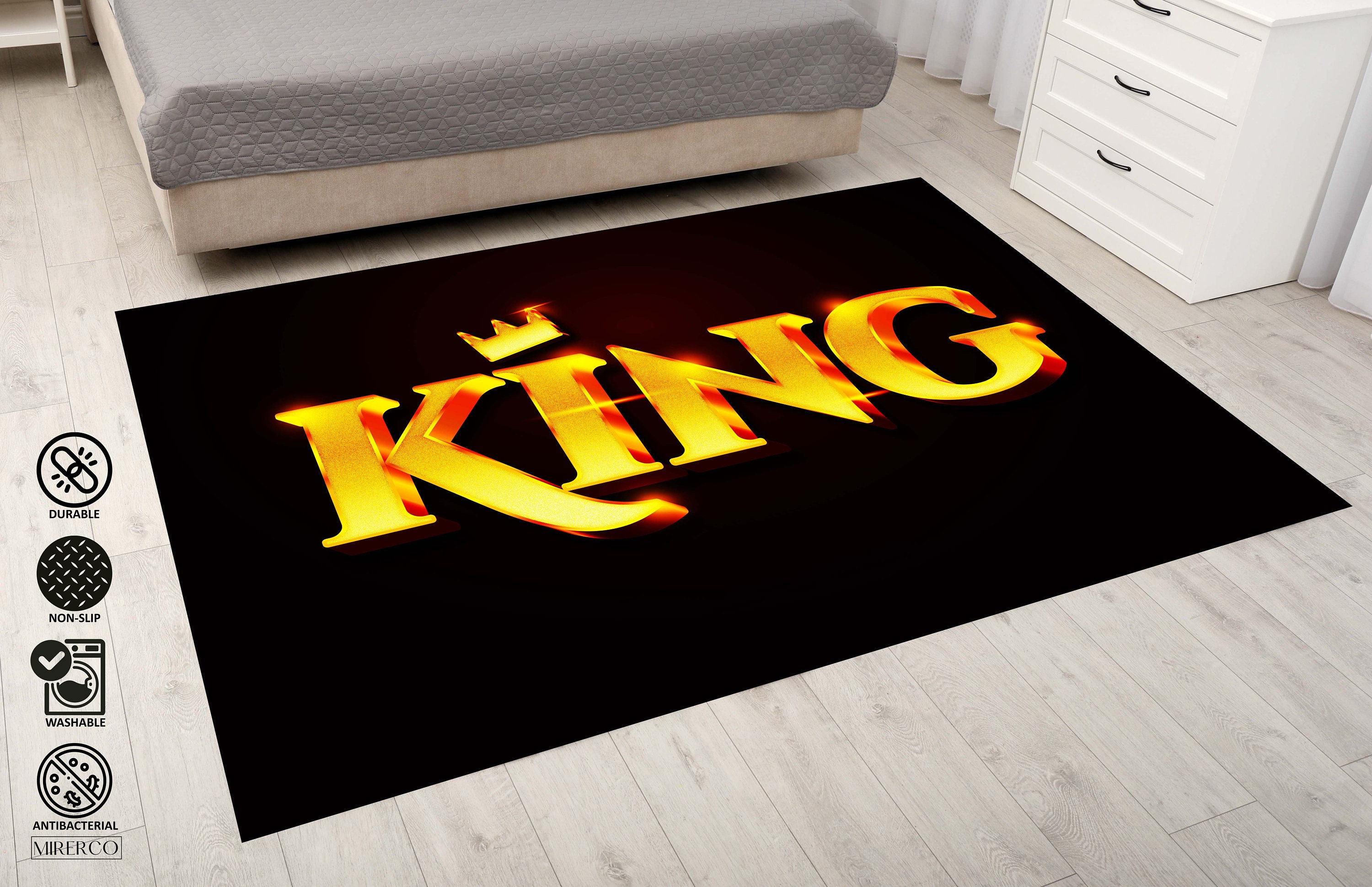 King Rug King Gold Print Rug Home Living Room Rug Hypebeast - Etsy