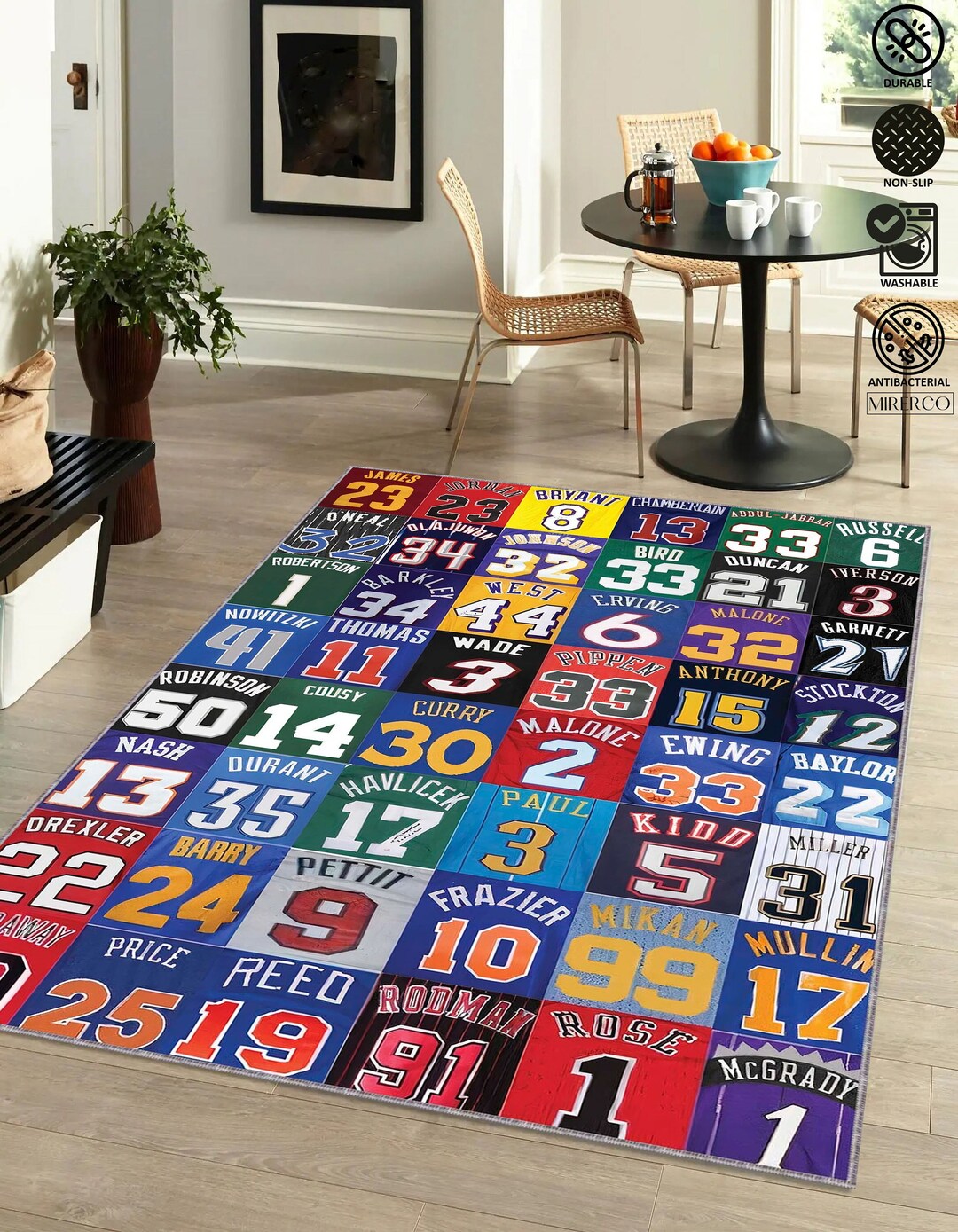 NBA Rug NBA Basketball Rug Modern Rug Custom Rug - Etsy
