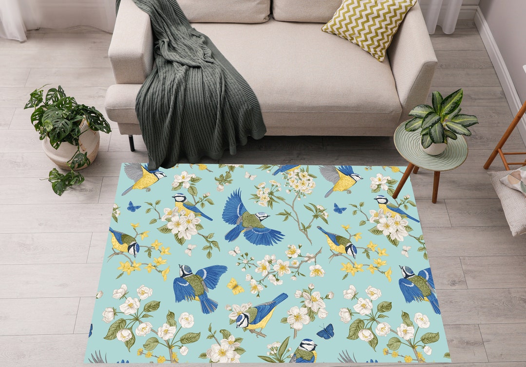 Blue and Yellow Rugs, Blue and Yellow Toile Area Rugs, Toile Pattern ...
