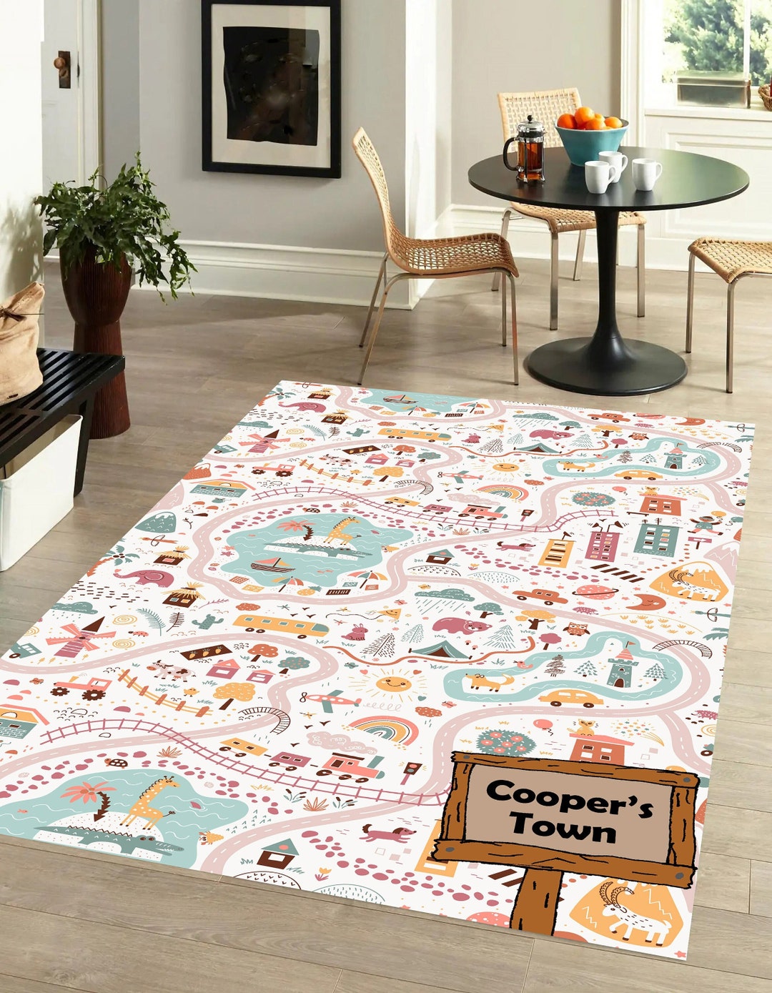 Children's Carpet Named, Road Children's Carpet, Personalizable Kids ...