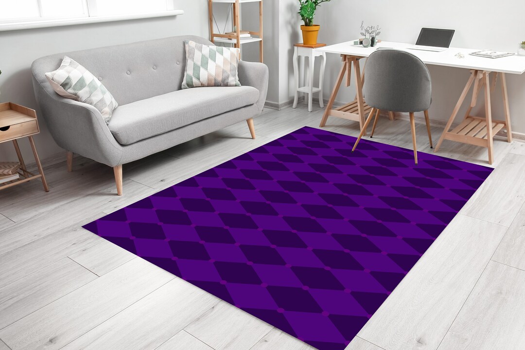 Diamond Pattern Rug, Purple Harlequin Area Rugs, Purple Rugs, Harlequin ...