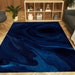 Dark Blue Area Rugs, Blue Ombre Waves Design Rug, Watercolor Rugs ...