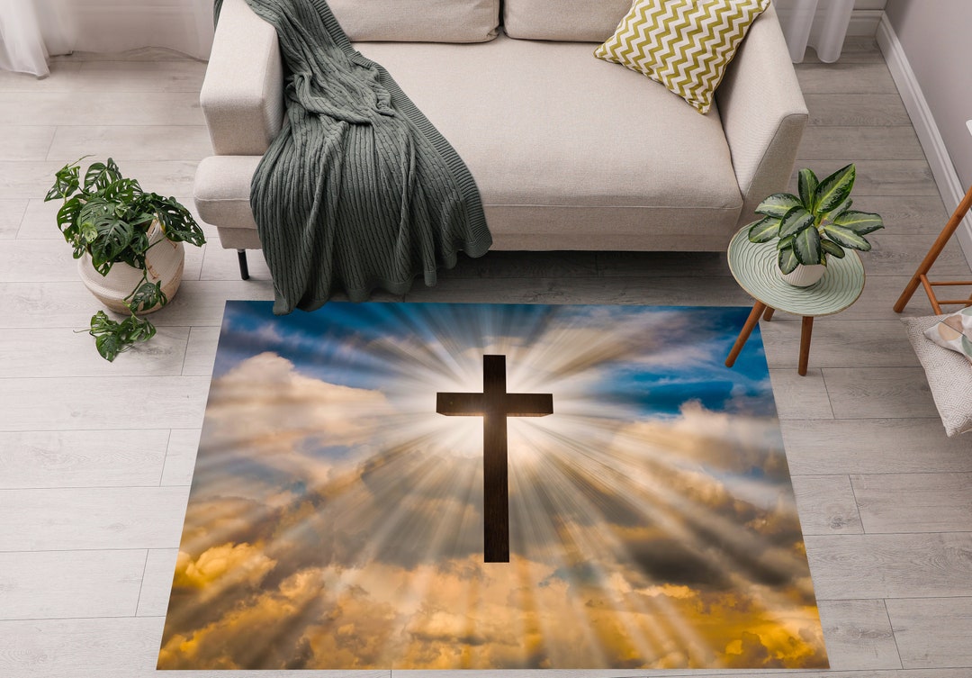 Christian Cross Design Rug, Sign of the Cross, Christian Gifts ...